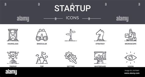 startup concept line icons set contains icons usable for web logo ui