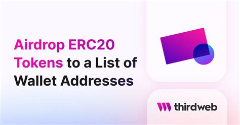 How To Airdrop Erc20 Tokens To A List Of Wallet Addresses