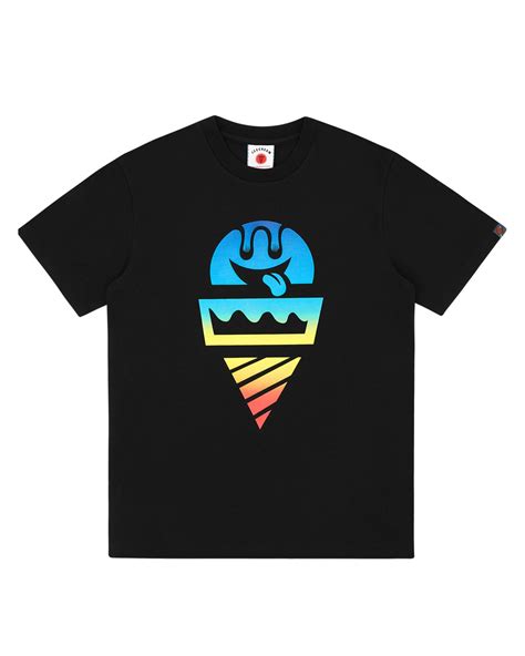 Icecream Mens Gradient Ice Cream Graphic T Shirt Black Tee