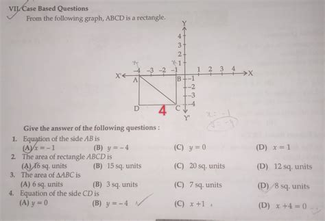 From The Graph Given Abcd Is A Rectangle With Points A B C And D Show