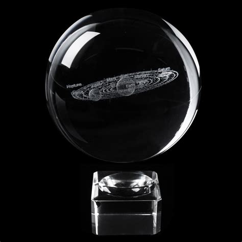 New Laser Engraved Solar System Ball 3d Miniature Planets Sphere Glass