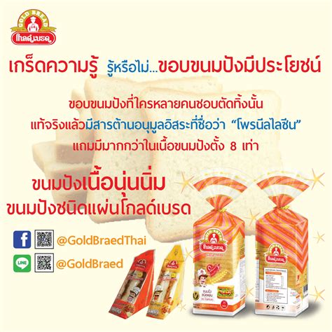 รู้หรือไม่ ขอบขนมปังมีสารต้ ขนมปังโกลด์เบรด Goldbread Facebook