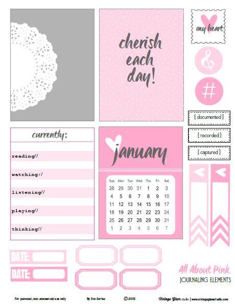 All About Pink Journaling Cards Free Printable Journal Cards