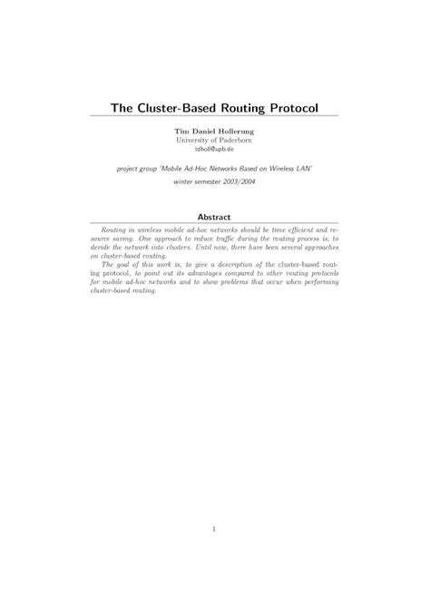 PDF The Cluster Based Routing Protocol DOKUMEN TIPS