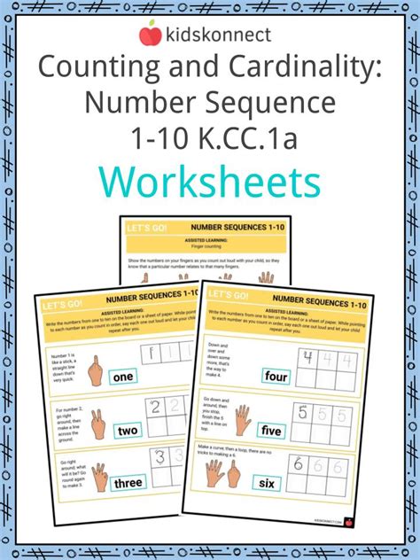 Counting And Cardinality Number Sequence 1 10 Kcc1a