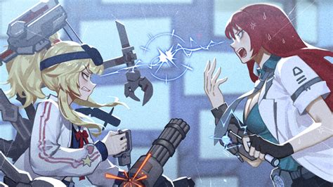 Non Web Source Official Art 2girls Anger Vein Arguing Blonde Hair