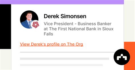 Derek Simonsen Vice President Business Banker At The First National Bank In Sioux Falls