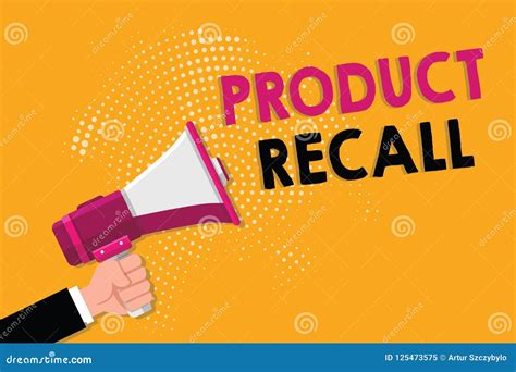 Word Writing Text Product Recall Business Concept For Request By A Company To Return The