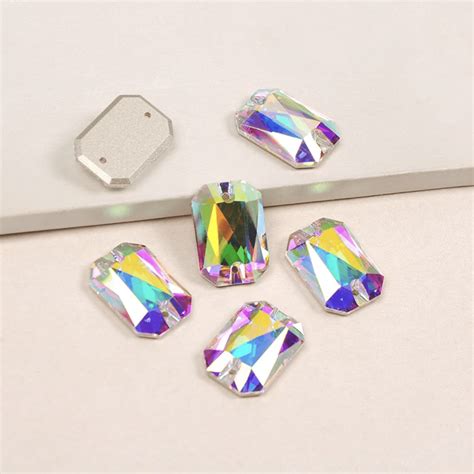 1014mm Ab Square Rounded Corners Sew On Fancy Glass Gems Sold In P