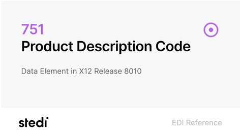 X12 Edi 751 Product Description Code Stedi
