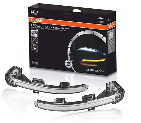 OSRAM Dynamischer LED Spiegelblinker für VW Passat 3C B8 2014 Laufblinker WHITE EDITION