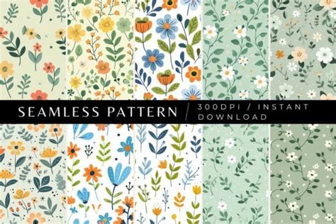 Dainty Flower Array Seamless Patterns Graphic By Inknfolly · Creative