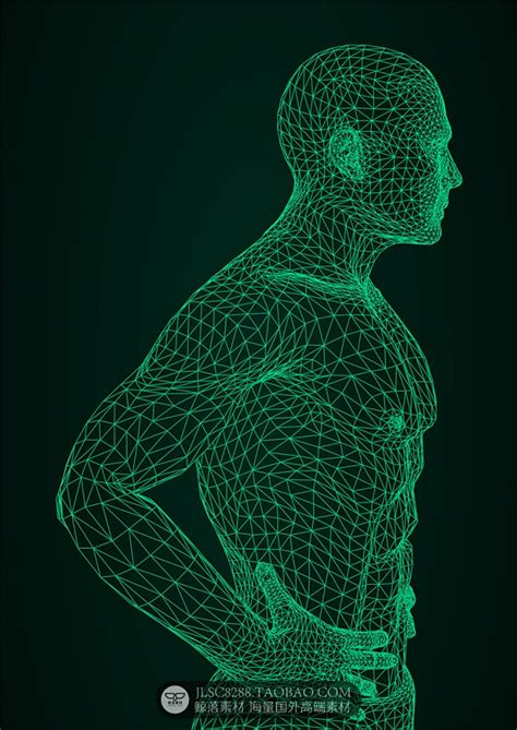 赛博风科技网络低面建模线框网格点线条人物人体创意ai矢量素材 淘宝网 花瓣网