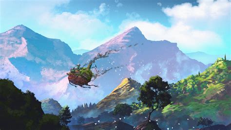 1366x768 Moving Castle Laptop Hd Hd 4k Wallpapers Images Backgrounds