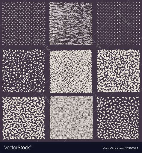 Set Of Hand Drawn Marker And Ink Patterns Vector Image
