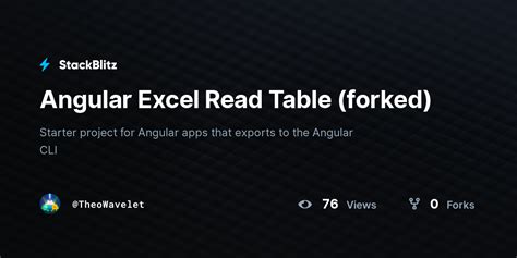 Angular Excel Read Table Forked StackBlitz