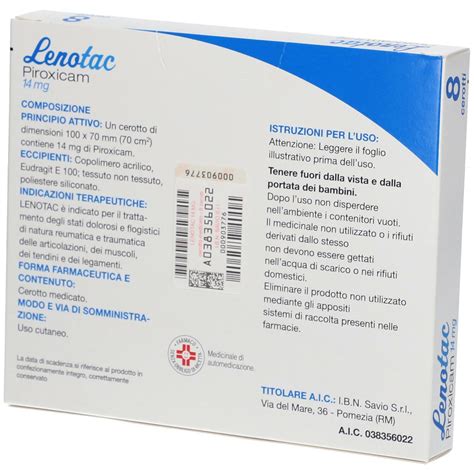 Lenotac Piroxicam 14 Mg 8 Pz Redcare