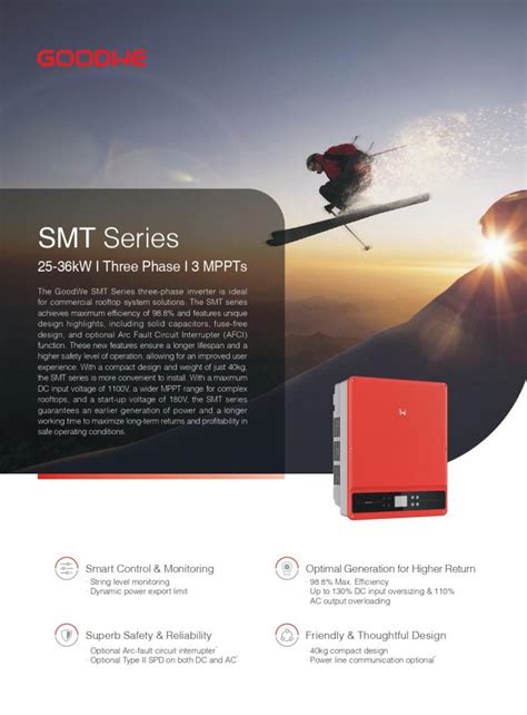 Red 25kw Goodwe On Grid Inverter Three Phase Grid Smt Gw25k Mt