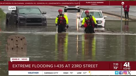 Kcfd 23 Water Rescues Performed As Overnight Storms Drench Kansas City