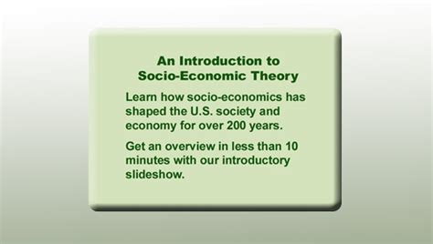 Socio Economics