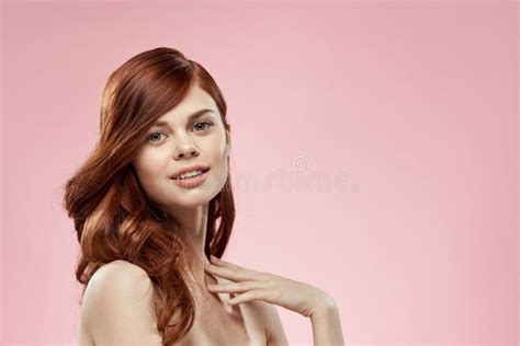 Pretty Woman With Long Beautiful Hair Grooming Hairstyle Glamor Naked