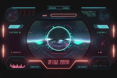 Premium Photo Futuristic Spacecraft Hud Panel With Target On Radar