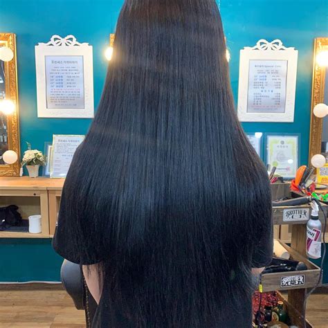 프린세스 붙임머리 기존 단발기장에서 최상급 천연인모 허리라인 20inch 한셋트 시술해드렸습니다😊