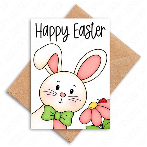 Happy Easter Ladybug Printable Card Pear Blossom Designs