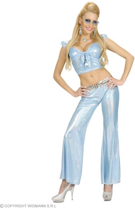 Blauwe Glitter Disco Broek Voor Vrouwen One Size Bol Com