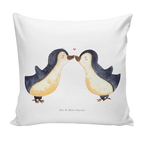 Mr And Mrs Panda Dekokissen Pinguin Liebe Weiß Geschenk Jahrestag
