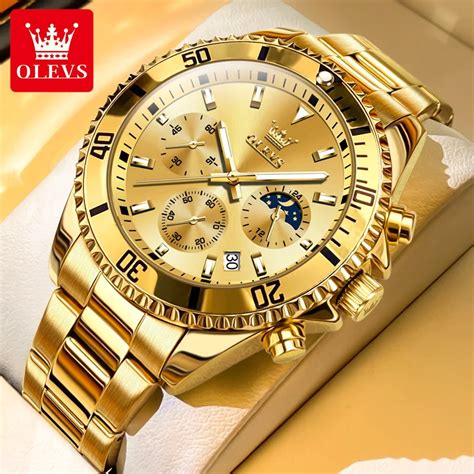 OLEVS Watch Men Top Brand Luxury Gold Quartz Military Watches