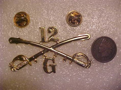 Civil War Hat Pin 12 G Cavalry Regimental And Company Insignia Nos £1043