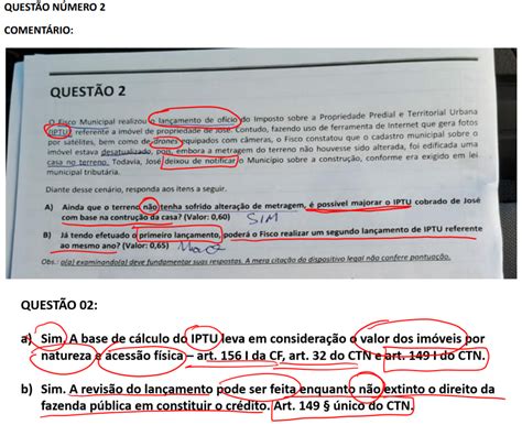 Prova OAB ACOMPANHE a correção de Direito Tributário