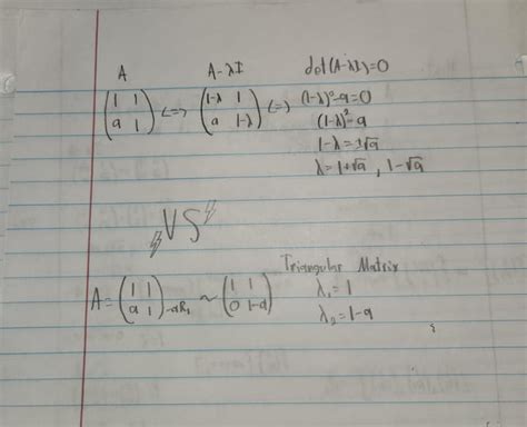 Eigenvalues Triangular Matrix Method Vs Characteristic Equation Method Rlinearalgebra