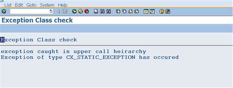 oo exception cx static check sapcodes