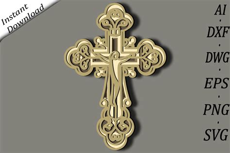 Cross Multilayer Svg Laser Cross Dxf · Creative Fabrica