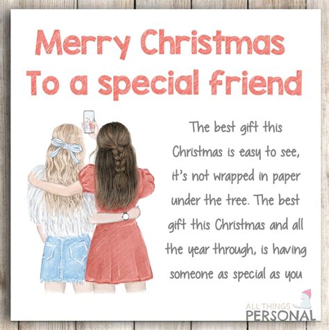 Best Friends Christmas Card Handmade Special Friend Etsy
