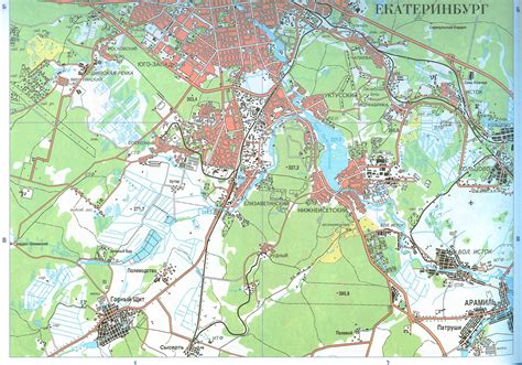 Карта города Екатеринбурга Подробная карта г Екатеринбург и