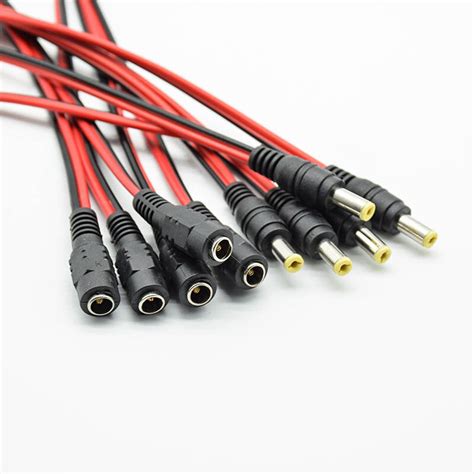 Cctv 카메라용 Dc 전원 암수 케이블 12v 플러그 Dc 어댑터 케이블 플러그 커넥터 55x21mm 55x21