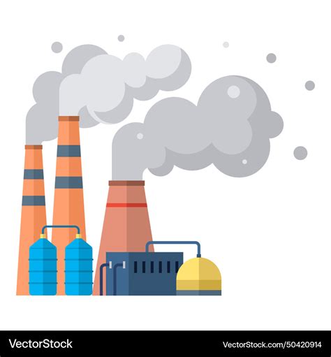 Factories Factory Buildings Landmarks Progress Vector Image