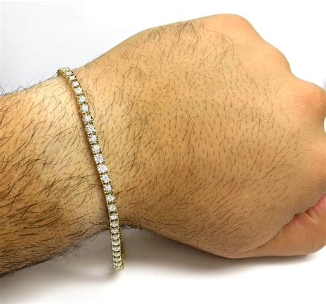 Buy 14k Yellow Gold Round 5 Pointer Diamond Illusion Tennis Bracelet 3