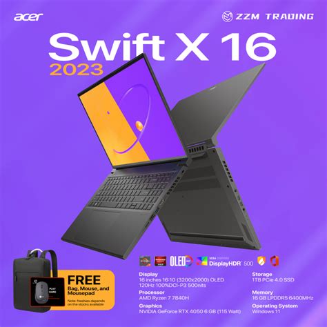 Local Warranty ACER Swift X AMD Ryzen H Inch K OLED Hz RTX GB RAM