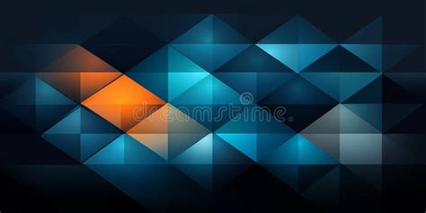 Abstract Geometric Blue Orange Triangle Pattern Background Modern Design Digital Art