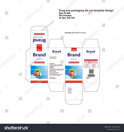 Drug Box Packaging Die Cut Template Stock Vector Royalty Free 2052564098 Shutterstock