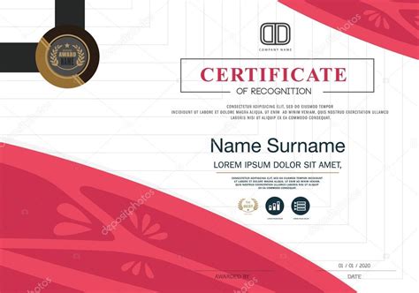 Certificate Of Recognition Frame Design Template Layout Template In A4