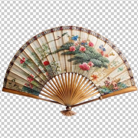 고대 중국 팬 투명한 배경 프리미엄 Ai 생성 Psd