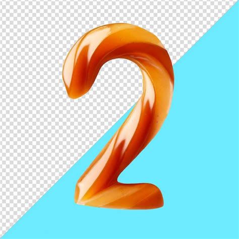 Premium Psd Psd Template Number Two Made Of Caramel Without Background