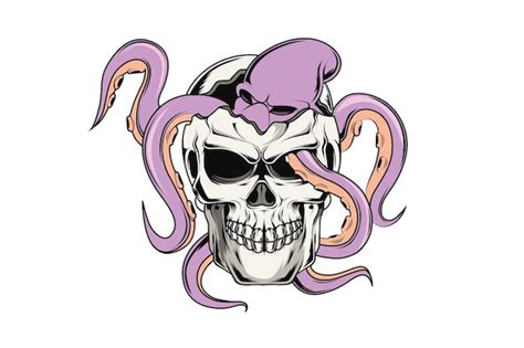 Premium Vector Skull Octopus Logo Illustration