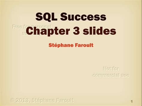 Sql Success Ch03 Ppt