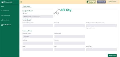 phone email login with phone button integration in react native